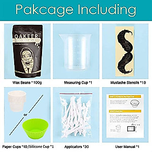 Nose Wax Hair Remover Oakeer Nose Wax Kit with 30 Pcs Nose Wax Sticks for Men and Women at Home Nose Hair Removal 100g Wax (Nose Wax Kit)