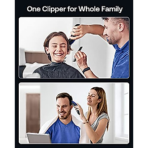 GLAKER Hair Clippers for Men - Cordless & Corded 2 in 1 Hair & Beard Trimmer with ABS Guards, Detachable Blades & Turbo Motor, Professional Haircutting Kits for Blending & Fade Cuts