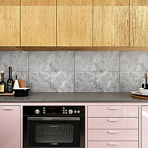 VEELIKE Dark Grey Marble Peel and Stick Floor Tile 12"x24" Waterproof Vinyl Flooring Tiles Self Adhesive Removable Stick on Tiles Stickers Flooring for Bathroom Kitchen Bedroom Garage Decor 24 Pack