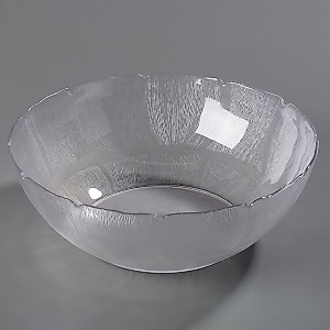 Carlisle FoodService Products Petal Mist Reusable Plastic Bowl, 18 Inch Diameter for Catering, Buffets, Restaurants, Polycarbonate (Pc), 17.2 Quarts, Clear, (Pack of 4)