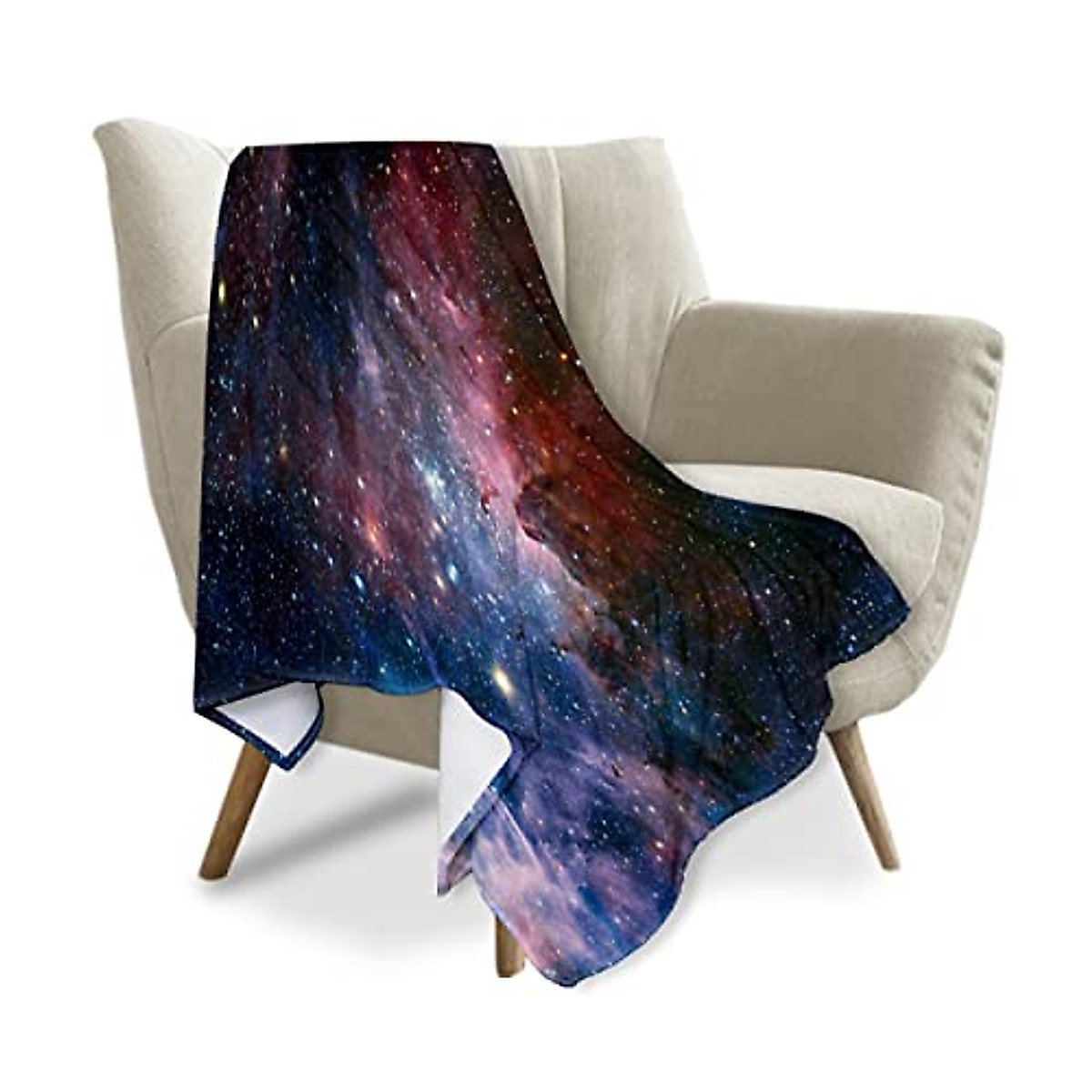 Goodbath Space Throw Blanket, Galaxy Universe Star Fleece Blanket for Sofa Couch Chairs, 60 x 50 Inch, Colorful