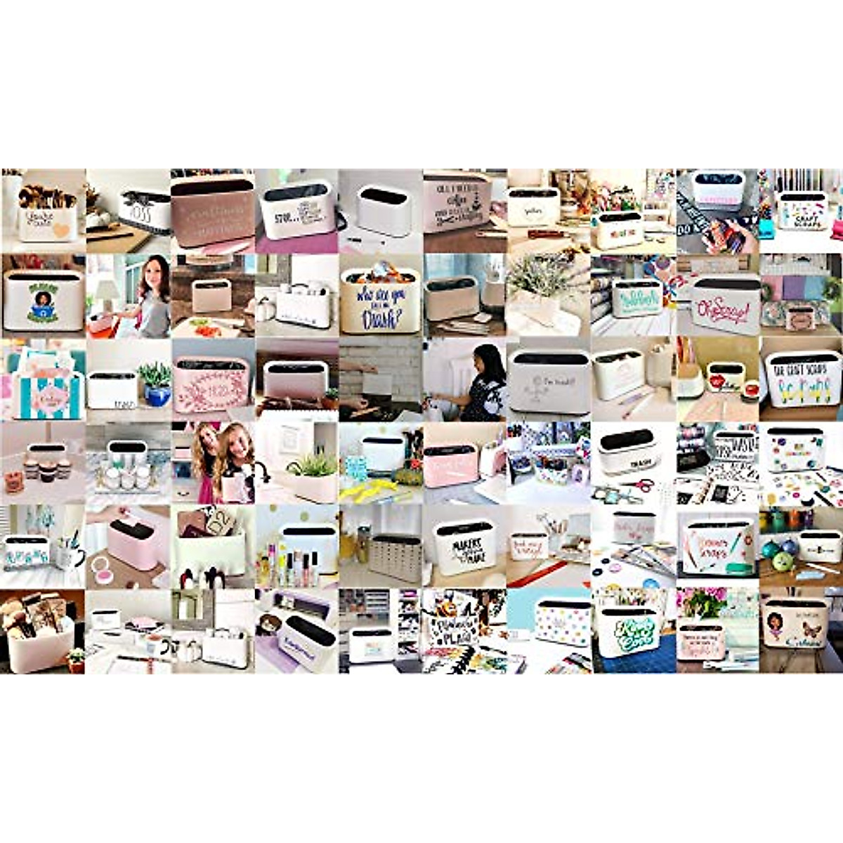 Original Mini Trash Can, Small Waste Garbage Basket Bin for Desk Office Kitchen, Makeup Holder for Bedroom Bathroom, 100 Plastic Bags (White-Value)