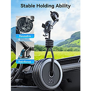 Phone Mount for Car VENTION Vent-Windshield-Dashboard Car Cell Phone Holder Mount 3 in 1 Automobile Cradles Stand suction cup phone holder for car cell phone mount for car cell phone automobile cradles Compatible with iPhone 13 14 Pro Max