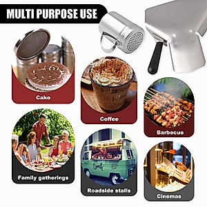 CNQLIS Popcorn Scoop and Salt Shaker, Stainless Steel Popcorn Scooper French Fry Scoop Serving Spoon for Filling Foods into Bags Boxs, Home Theater Popcorn Machine Accessories