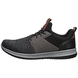 Skechers Men's Classic Fit-Delson-Camden Sneaker, Black/Grey,11 Wide US