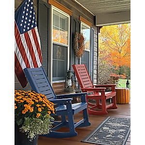 BRIOPAWS Rocking Chair Outdoor | Porch Rocker | HDPE Plastic | Grey | Oversized | Patio Rockers Chairs | High Back | for Big Man | Weather Resistant | for Outside Deck Balcony Front Backyard