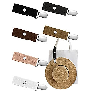 BBTO 6 Pcs Hat Clip for Summer Travel on Bag Luggage PU Leather Hat for Travel Hat Womens Sun Hat, Beach Hat Clip (Cute)