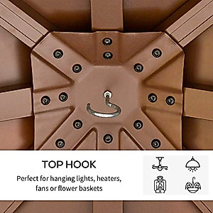 Outsunny 10' x 10' Hardtop Gazebo with Galvanized Steel Double Roof, Wooden Frame, Permanent Pavilion with Ceiling Light Hook, for Garden, Patio, Backyard