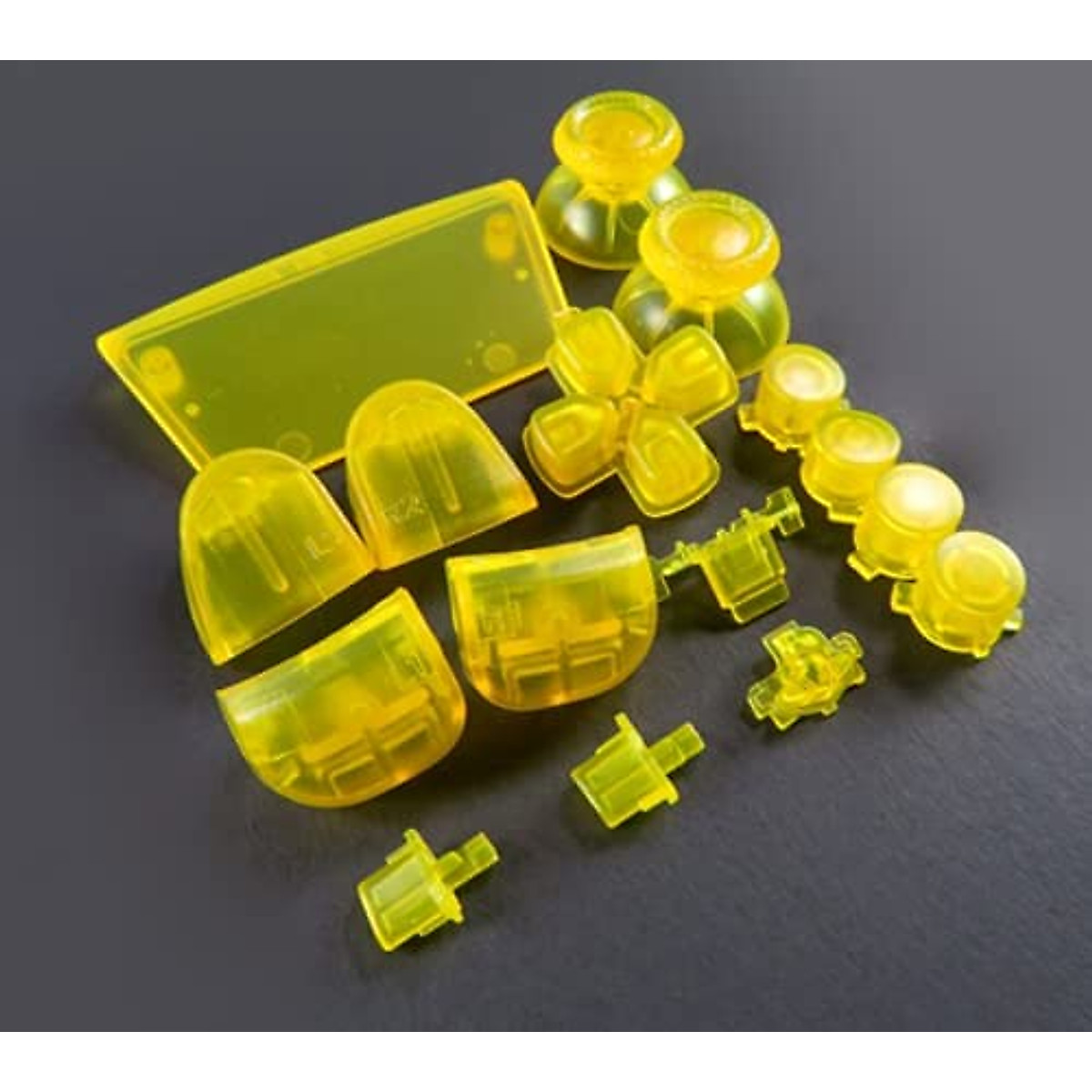 PS5 Next Gen Controller Chrome & Plain Full Buttons Set D-Pad Trigger LT RT LB RB (Clear Yellow)