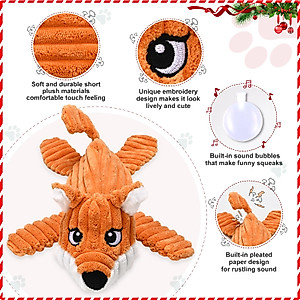 Frbyvad Dog Toy, Squeaky Christmas Dog Toys to Keep Them Busy, 3 Pack Plush Puppy Toys, Interactive Dog Toys for Large Small Dogs, Dog Chew Toy, Puppy Chew Toys for Teething, No Stuffing Dog Toys.