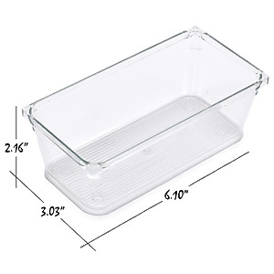 Clear Drawer Organizer - Easily Organize and Customize the Layout of Drawers. Great for Office Desk, Utensils, Cosmetics and Makeup. (8-Piece Set)