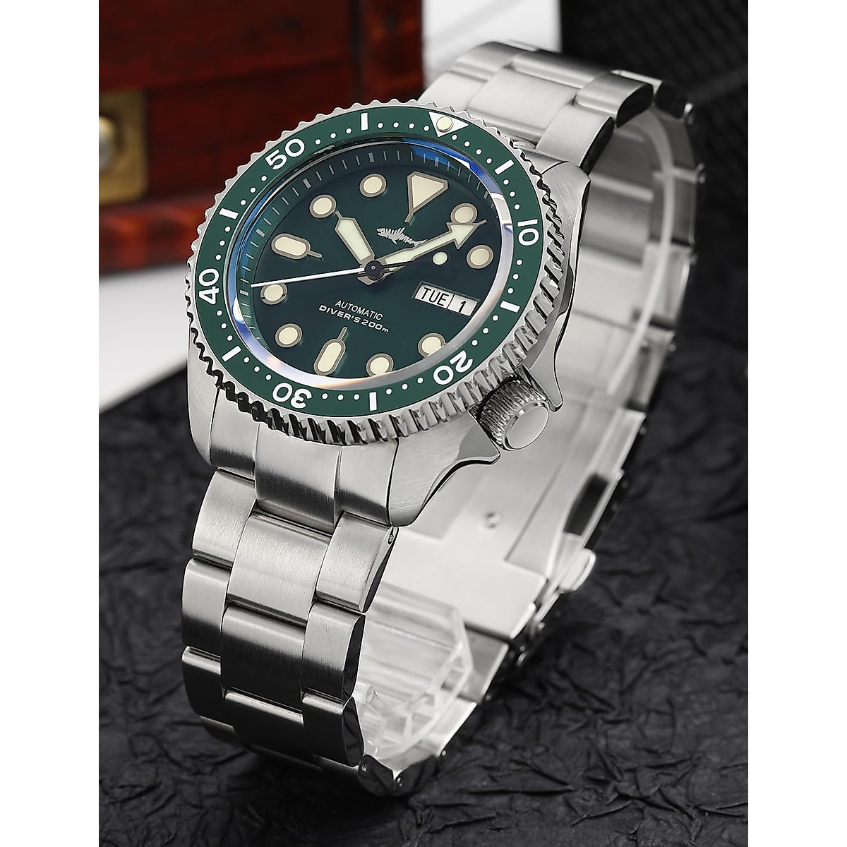 TACTICAL FROG Heimdallr SKX007 Dive Watches for Men, NH36A Movement C3 Luminous Mens Automatic Watches, 200 Meter Water Resistant, Multi-Color