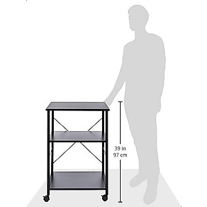 Amazon Basics Multipurpose Rolling Cart, Desk Extender, Black