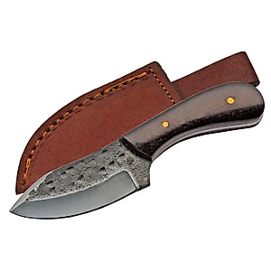 Szco Supplies 6" Hand Forged Blacksmith Style Skinning Knife with Leather Sheath 203423 Brown