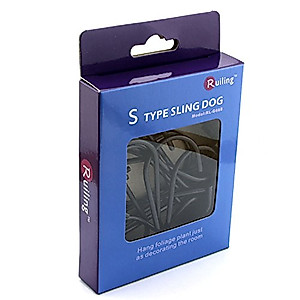 RuiLing Antistatic Coating Steel Hanging Hooks, Black, S-Shape, Pack of 15