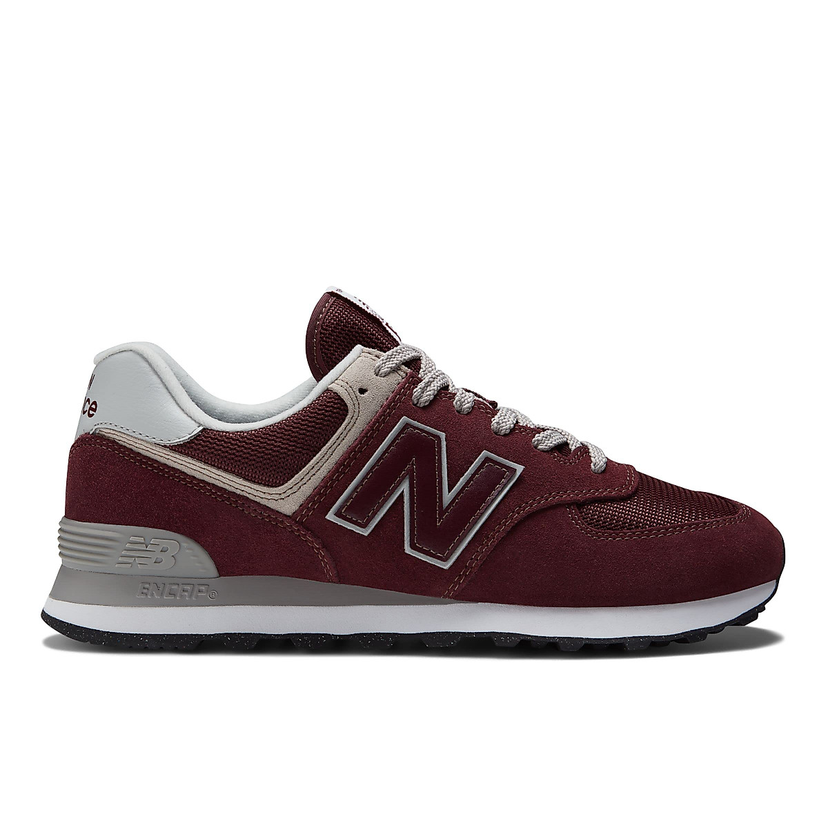 New Balance Men's 574 Core Sneaker, Burgundy/White, 10