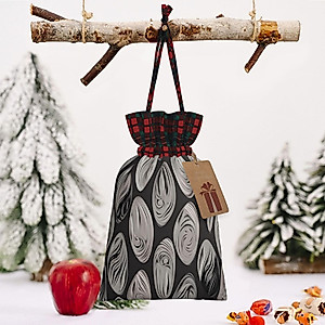 Christmas Gift Bags with Drawstring Burlap Gift Bags Abstract Black Silver Christmas Linen Bags for Xmas Party Candy Bags with Cards Xmas Reusable Wrapping Bags Christmas Linen Treat Bags for Holiday