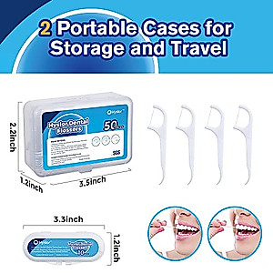 Hyslor Floss, Dental Floss Picks 600 Count, No-Stretch, No-Shred & No-Break Use, Smooth and Thin Floss for Clean Teeth and Gums, 2 Portable Travel Cases
