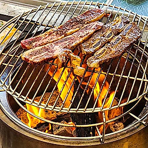 Fire Pit Cooking Grate Accessory for Solo Stove Bonfire 19.5 Inch, Stainless Steel Grill Grate for Bonfire Fireplace Tools