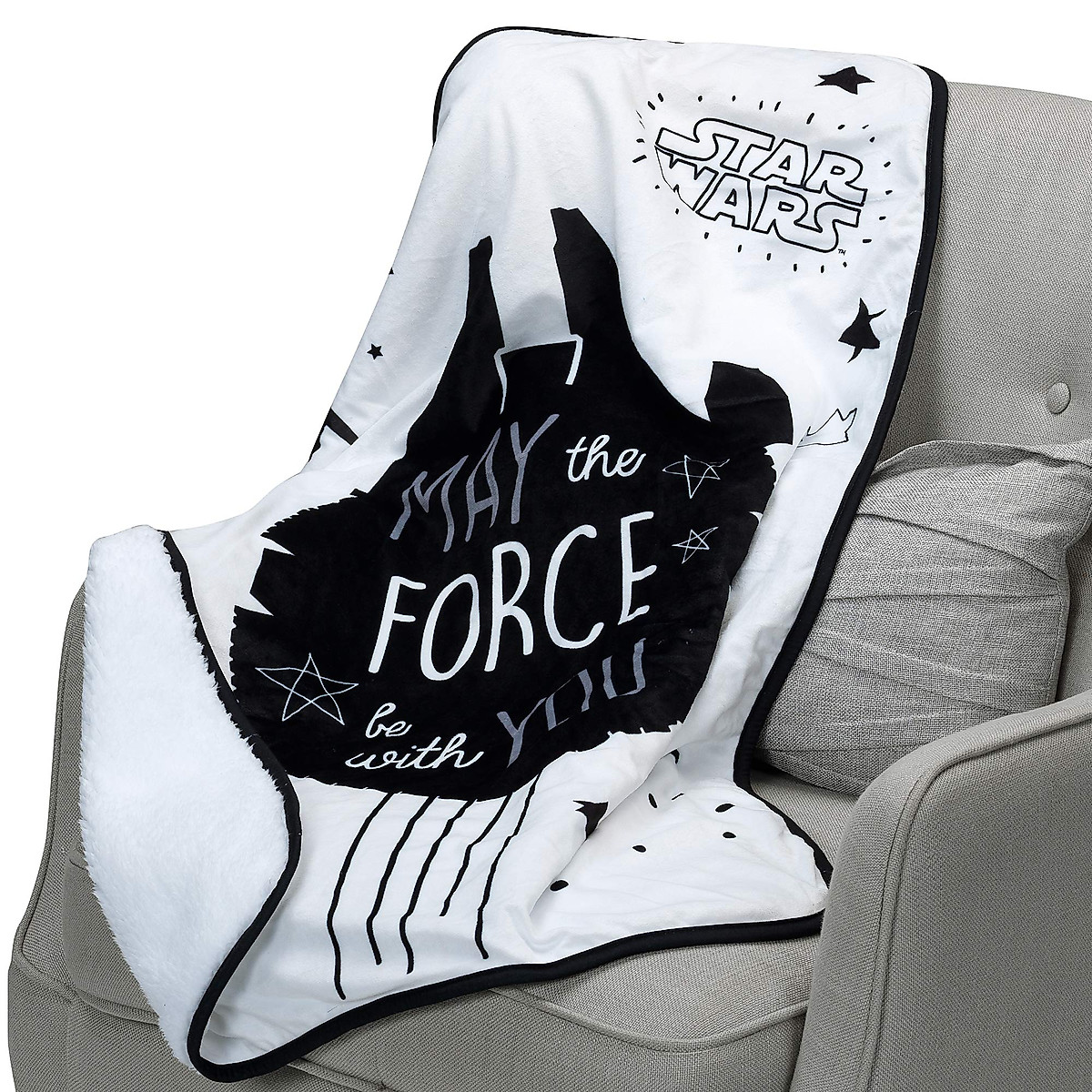 Lambs & Ivy Star Wars Millennium Falcon Baby Blanket - White
