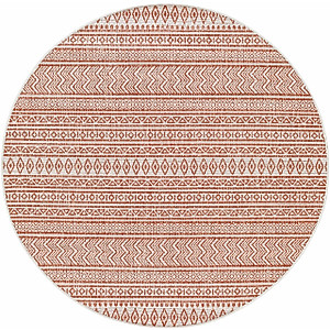 Hauteloom Howie Hallway, Kitchen Patio Outdoor Runner Rug - Beige, Orange, Brown - 2'7" x 12'