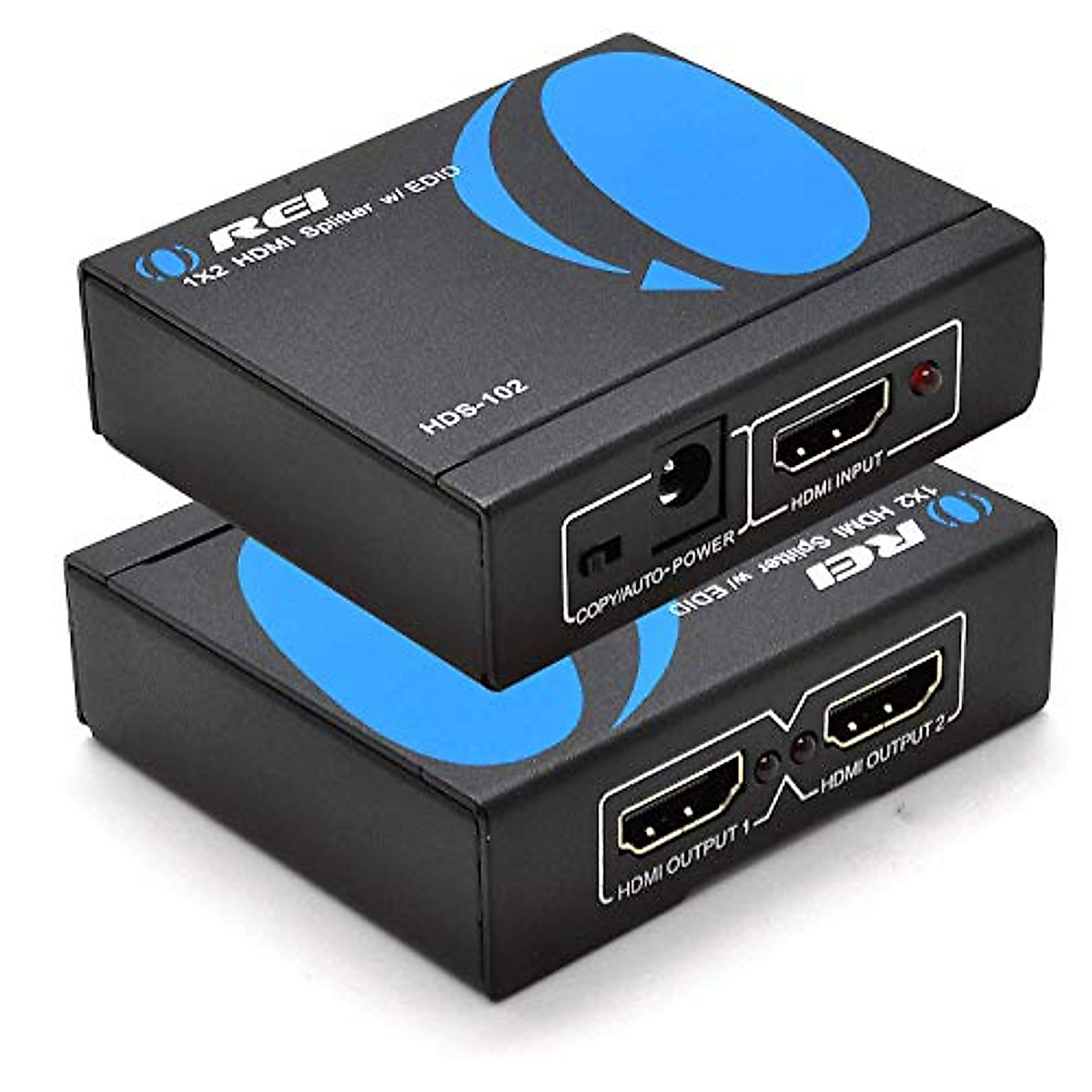 OREI 4K HDMI Splitter 1 in 2 Out with 2-Pack 6 ft HDMI Cable Ultra HD 4k@ 30 Hz 1x2 Ver. 1.4 HDCP - Supports 3D Full HD 1080P