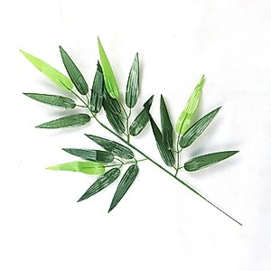 LUCKYTTTOO Artificial Plants Artificial Greenery Stems Fake Outdoor Plants Bamboo Leaves 2Pcs for Farmhouse Home Garden Wedding Indoor Outside Decor (ZHUYE)
