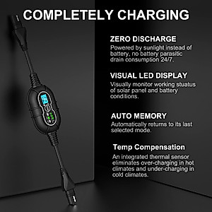 Allto Solar Intelligent 10A MPPT Solar Charge Controller,10 Amp 12 Volt Solar Panel Regulator with Digital LCD Display + Temp Sensor + Charging Level for 12 Volt Wet Gel AGM Lithium LiFePO4 Battery