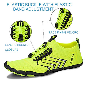 WateLves Water Shoes for Men Women Barefoot Quick-Dry Aqua Sock Outdoor Athletic Sport Shoes Kayaking Boating Hiking Surfing Walking (L-YG. Green, 45)