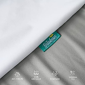 Pack and Play Sheets Fitted Waterproof 2 Pack, Mini Crib Mattress Protector 38" X 26" Portable Mini Crib Sheet for Boys & Girls/Trifold Pack and Play Mattress Topper 38" x 26", Gray