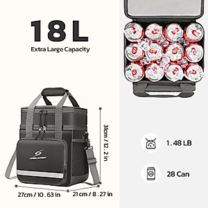 Women/Men,Reusable Lunch Box for Men,Insulated Lunch Cooler bag for Adults Kids,Collapsible Leakproof Lunch Tote Bag for Work Office School Picnic Beach-Medium,Grey