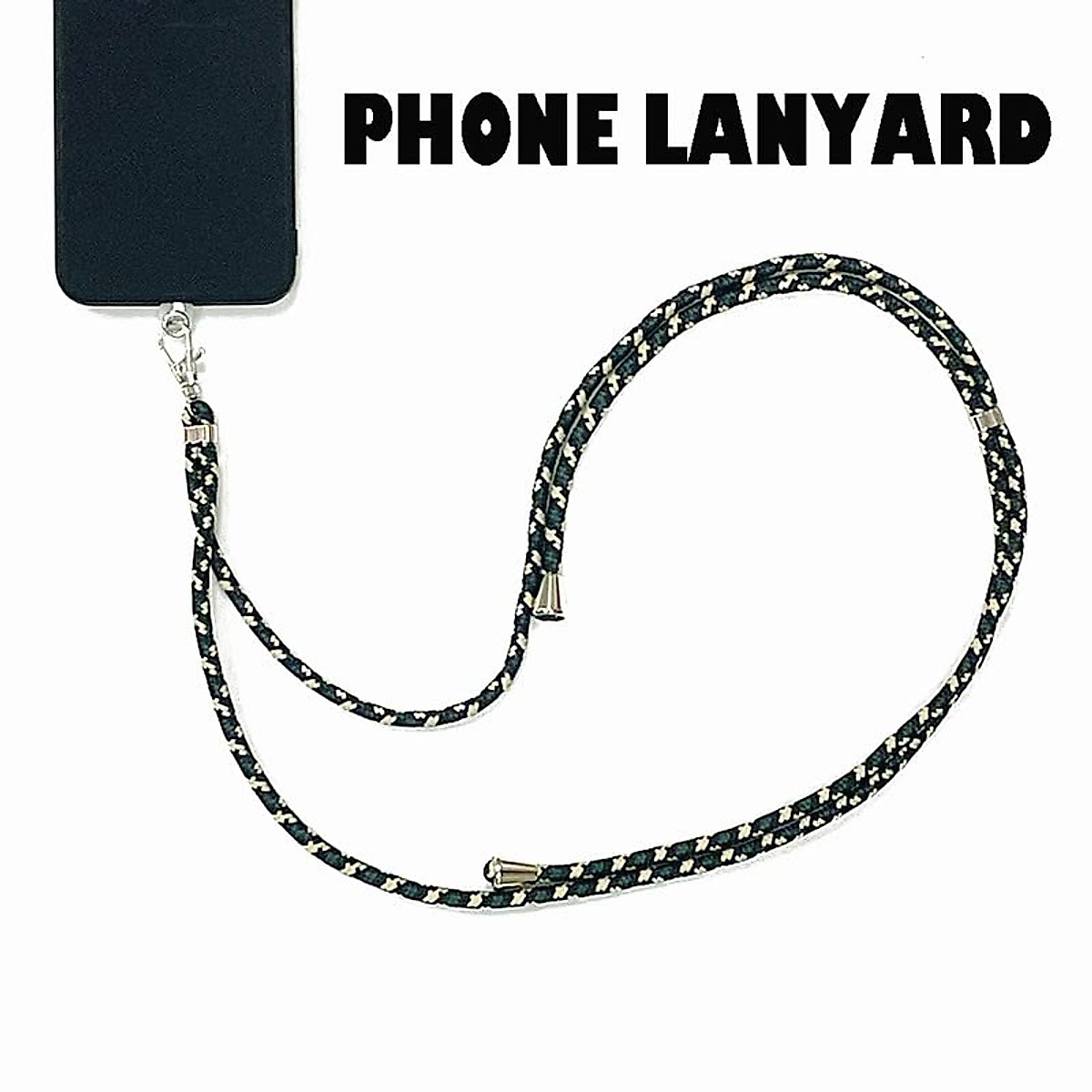 Phone Lanyard Set, Includes Adjustable Neck Strap & Phone Tether Tab, Crossbody Phone Lanyard for Phones Full Coverage Case (Green & Yellow)