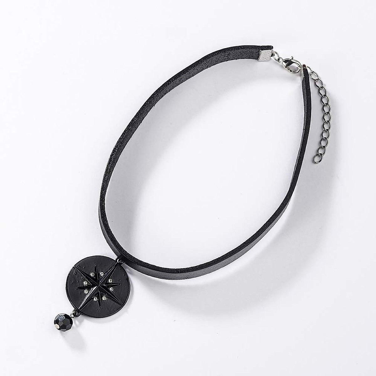 Dckazz Punk Choker Necklace Black Leather Chain Pendant Guide Pattern Necklace Wild Hunt Triss Geralt Cosplay Female Gothic Jewelry for Women