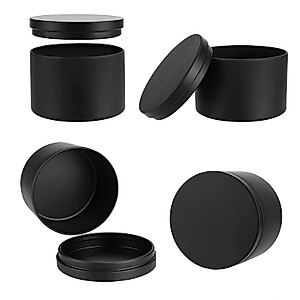 SONVIIBOX 24 Pack 8 oz Candle Tins,All Black Candle tins for Making Candles Bulk,8oz Candle Jars,Tin Jars for Candle Making,Candle Jars (Black, 8OZ)