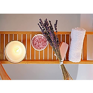 RoyalHouse Bamboo Bath Caddy Tray for Bathtub, Bath Table Tray with Book and Wine Glass Holder, Attractive Design, Suitable for Luxury Spa or Reading, Ideal Gift for Family & Friends