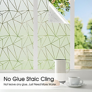Frosted Glass Window Privacy Film Bathroom Frosting Window Clings Anti UV Heat Blocking Home Window Tinting Film No Adhesive Decorative Window Stickers Classroom Door Window Cover
