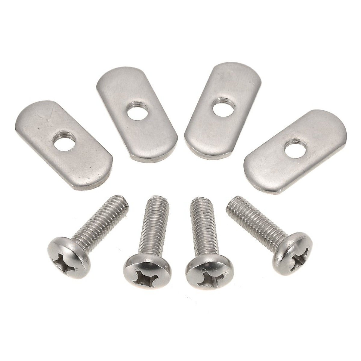 Lixada 4 Stainless Steel Kayak Rail/Track Screws & Track Nuts Hardware Gear Mounting Replacement Kit for Kayaks Canoes Boats Rails