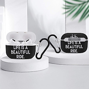Bicycle Life Ride Airpods Case Cover for Apple AirPods Pro Cute Airpod Case for Men Women Boys Girls Silicone Protective Skin Airpods Accessories with Keychain