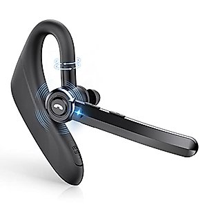 Dual-Mic AI Noise Cancelling Bluetooth Headset for Cell Phones, 30Hrs HD Talktime 10 Days Standby Wireless Bluetooth Earpiece IPX6 Waterproof Ultra-Light Wireless Headset Truckers/Office/Business