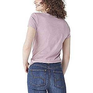 Dickies womens Short Sleeve V-neck T-shirt Work Utility T Shirt, Mauve Shadows, Large US