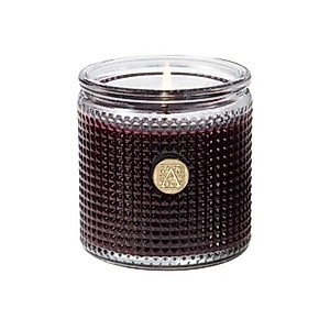 AUTUMN CHERRY Aromatique Textured Glass 6 oz Scented Jar Candle, Burgundy