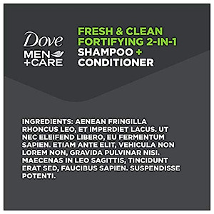 Dove Men+Care Fortifying 2 in 1 Shampoo and Conditioner for Normal to Oily Hair Fresh and Clean with Caffeine Helps Strengthen and Nourish Hair 40 oz