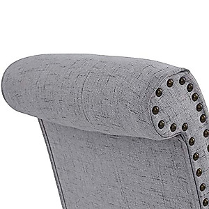 JT Retro Floral Fabric Natural Wooden Leg Dining Room Chair Kitchen Chairs, Set of 2 (Grey)