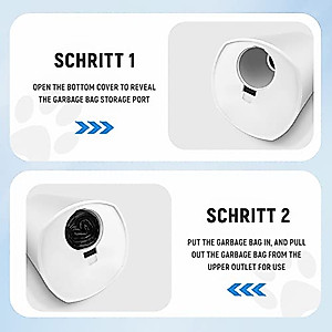 DVDGSC Cat Litter Scoop Integrated: Cat Poop Scooper with 150 Refill Bag - Kitty Litter Shovel with Litter Box with Holder - Cats Litter Scooper with Waste Container