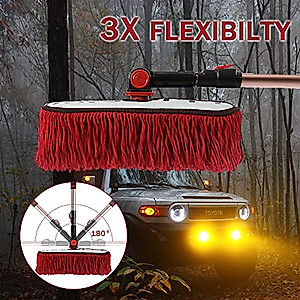 Car Duster Exterior Scratch Free Extendable Handle,Wax Cotton Hair Car Brush Kit for Car,Truck,SUV,RV and Motorcycle,Duster for car Cleaning，No Lint（CA Designer License Plate）