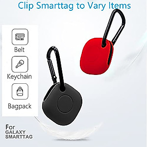 SKZIRI 3in1 for Galaxy SmartTag and Smarttag+ Plus Tracker Locator Case Cover Set Skin with Keychain Anti-Scratch Lightweight Soft Protective Sleeve Skin Cover