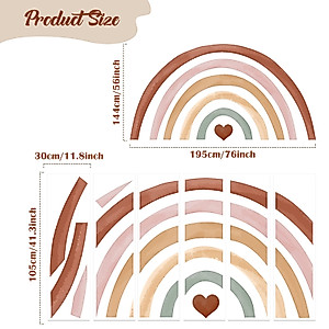 Containlol Rainbow Wall Decal, 76 x 56 Inches Large Rainbow Decor for Classroom Decor Girl Bedroom Nursery Kid Playroom Baby Shower