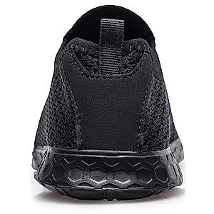 DOUSSPRT Men's Water Shoes Quick Drying Sports Aqua Shoes Dark Allblack Size 8.5