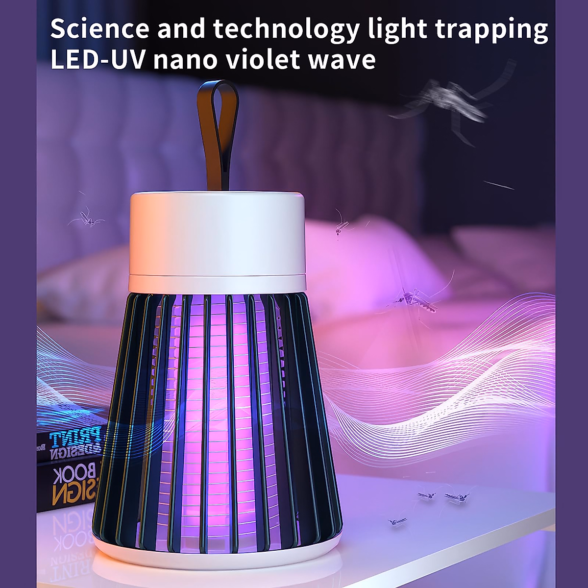 Mozz Guard Mosquito Zapper 2024, Mozzguard 2.0, New Generation Portable Cordless, USB Charing and Low Noise, for Indoor, Home Garden, Camping, Picnic (Grey-2Pcs)