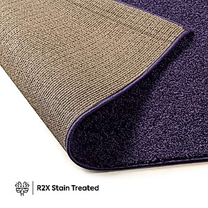 Furnish my Place Modern Plush Solid Color Rug - Purple, 2' x 12', Runner, Pet and Kids Friendly Rug. Made in USA, Area Rugs Great for Kids, Pets, Event, Wedding